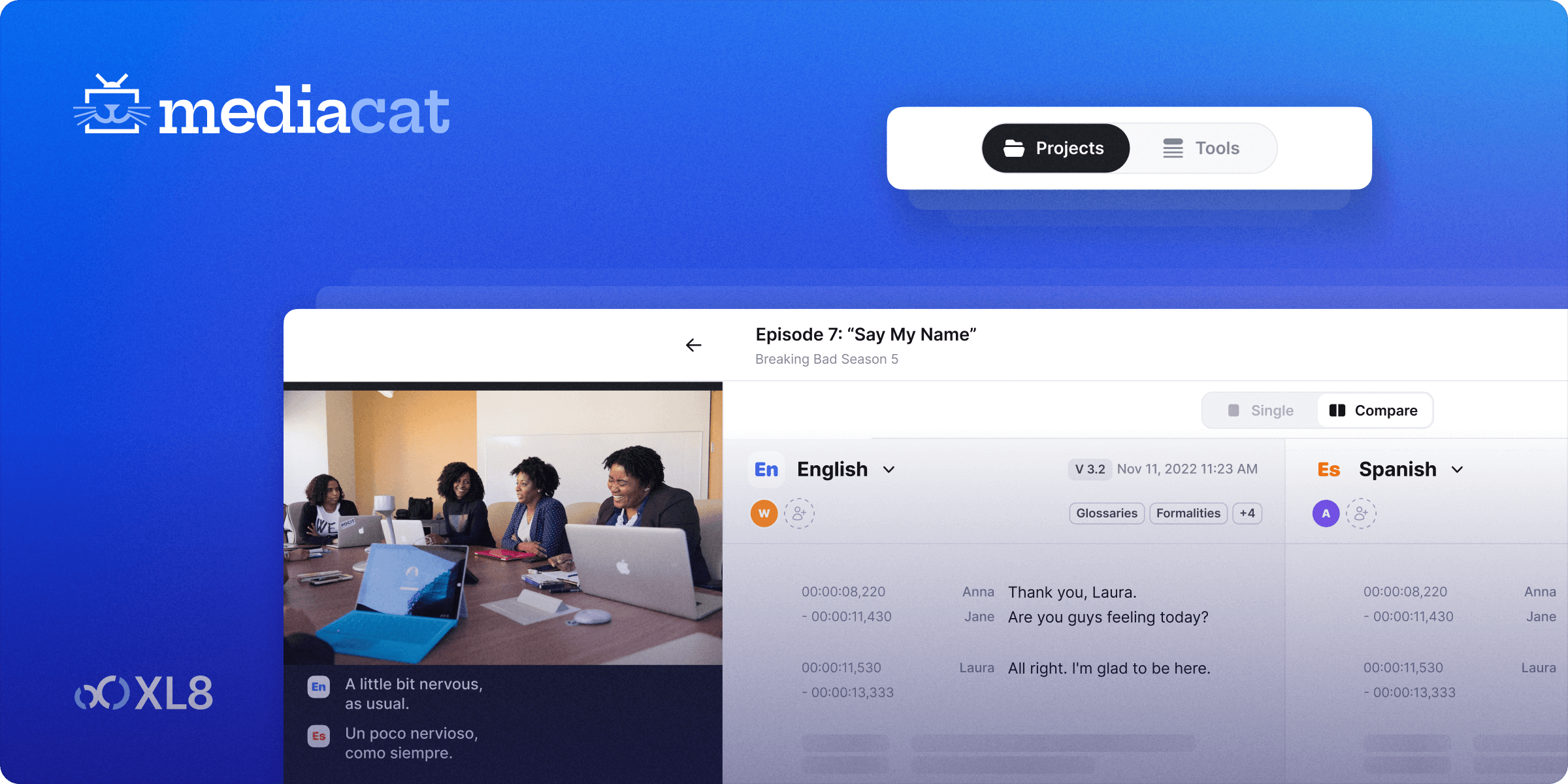 XL8 Unveils “Projects,” the Next Generation of its MediaCAT AI-Based Localization and ...
